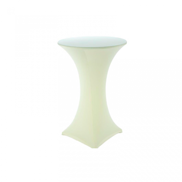 White pod bar table spandex | Prestige Event Hire